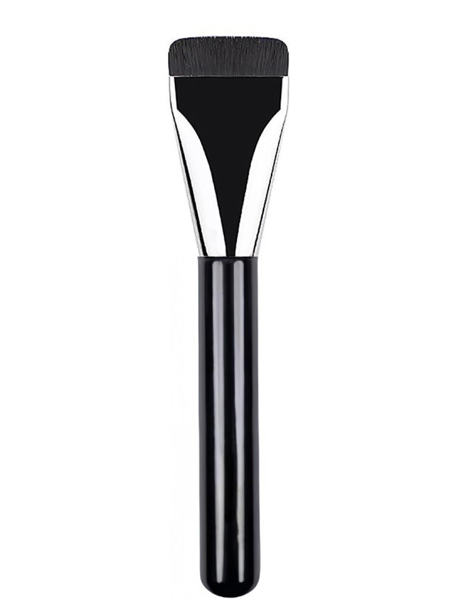 Kristaller Плоская макияжная кисть для нанесения тональных средств и масок, ворс нейлон, черный