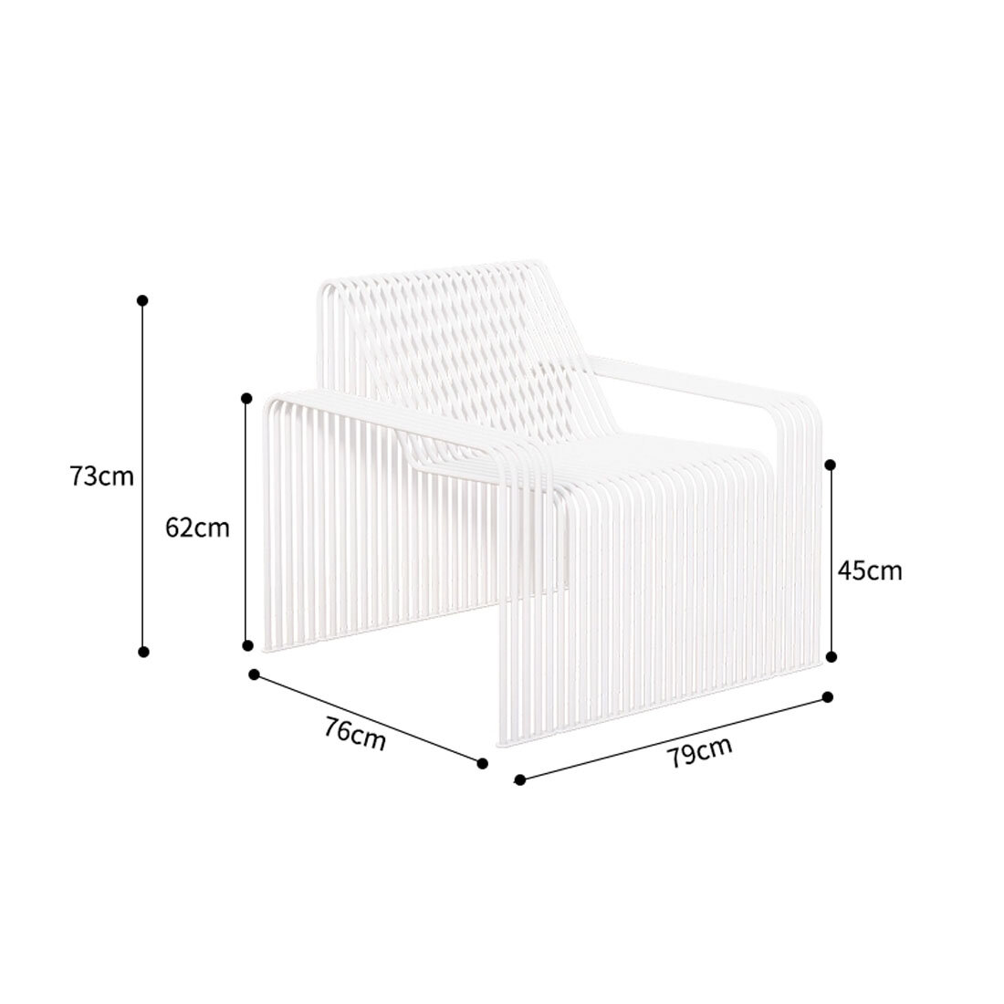Металлическая садовая мебель Tarquin (белое кресло)