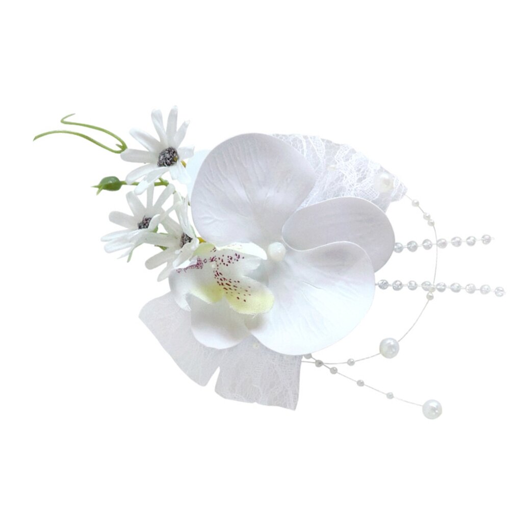 Венок невесты из искусственных орхидей фаленопсис на запястье