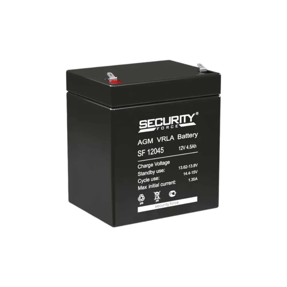 Аккумуляторная батарея Security Force SF 12045 прямая полярность технология AGM надежное и долговечное решение