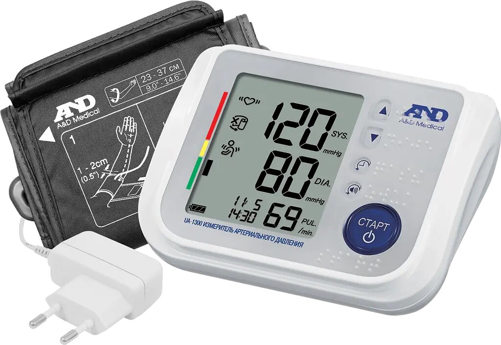 Тонометр AND UA-1300 AC с адаптером 1 шт