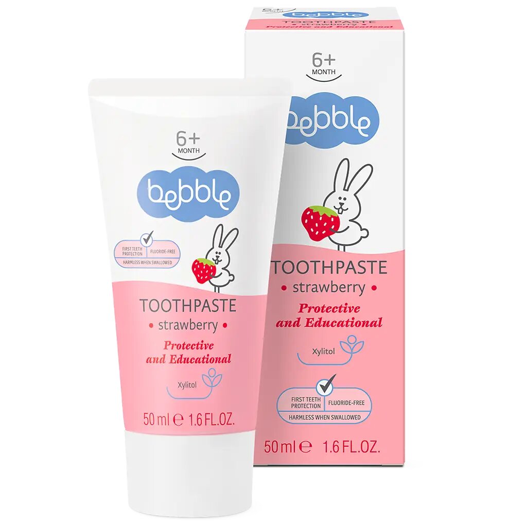 Bebble Зубная паста детская с ароматом клубники 6 мес+ 50 мл 1 шт