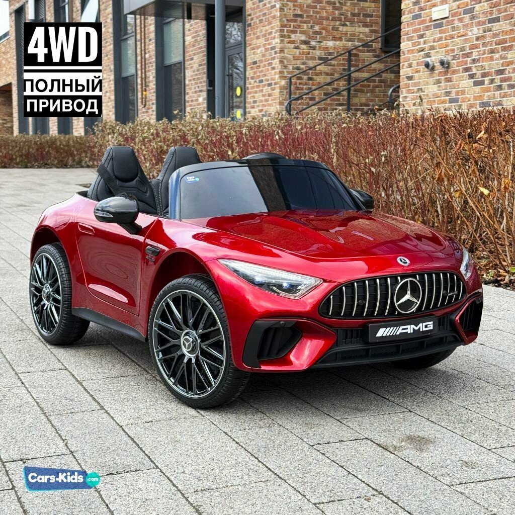 Электромобиль Mercedes Benz SL63 AMG 24V 4WD, красный глянец