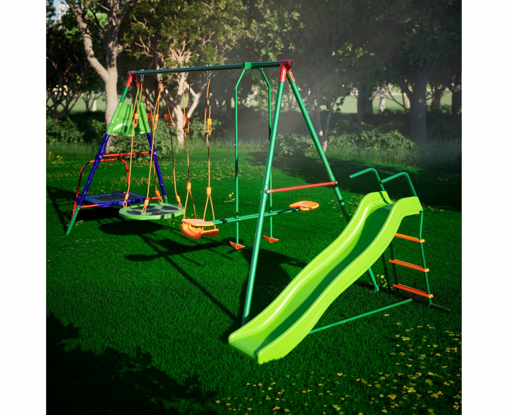 Детский спорткомплекс DFC MTS-01, уличный, металл/пластик, максимальная нагрузка до 145 кг