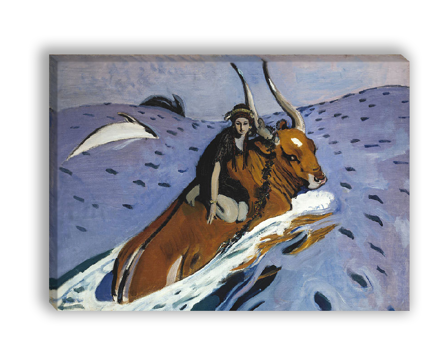 "Похищение Европы", Серов В. А, картина для интерьера (репродукция) (40х28 см / на подрамнике)