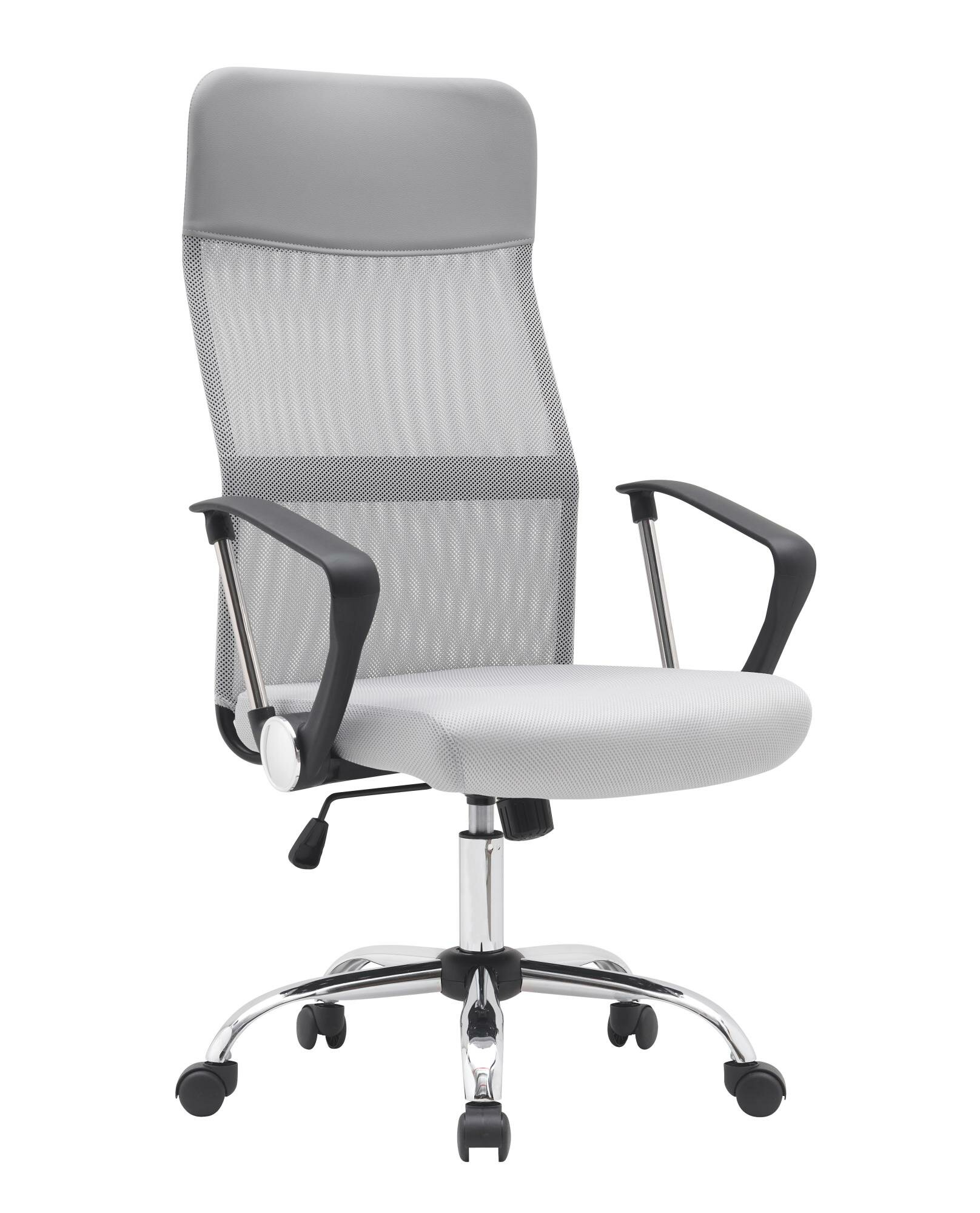 Компьютерное кресло Benefit STOOL GROUP серый, металл и ткань, мягкое сиденье, с подлокотниками