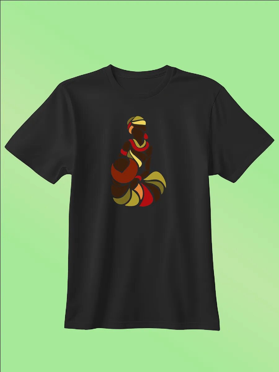 Футболка абстракция афро