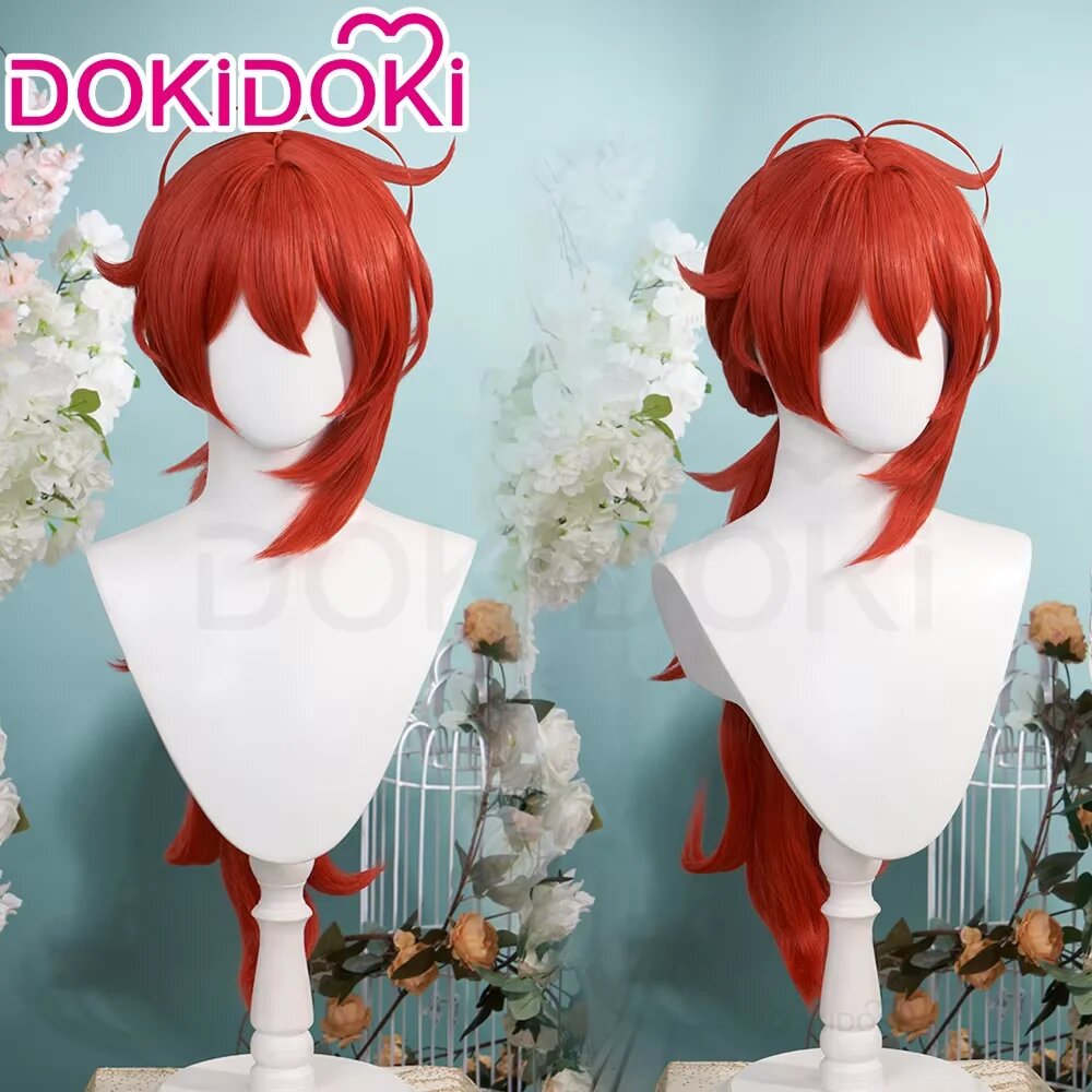 Косплей парик Genshin Impact DOKIDOKI Белый, Diluc Wig