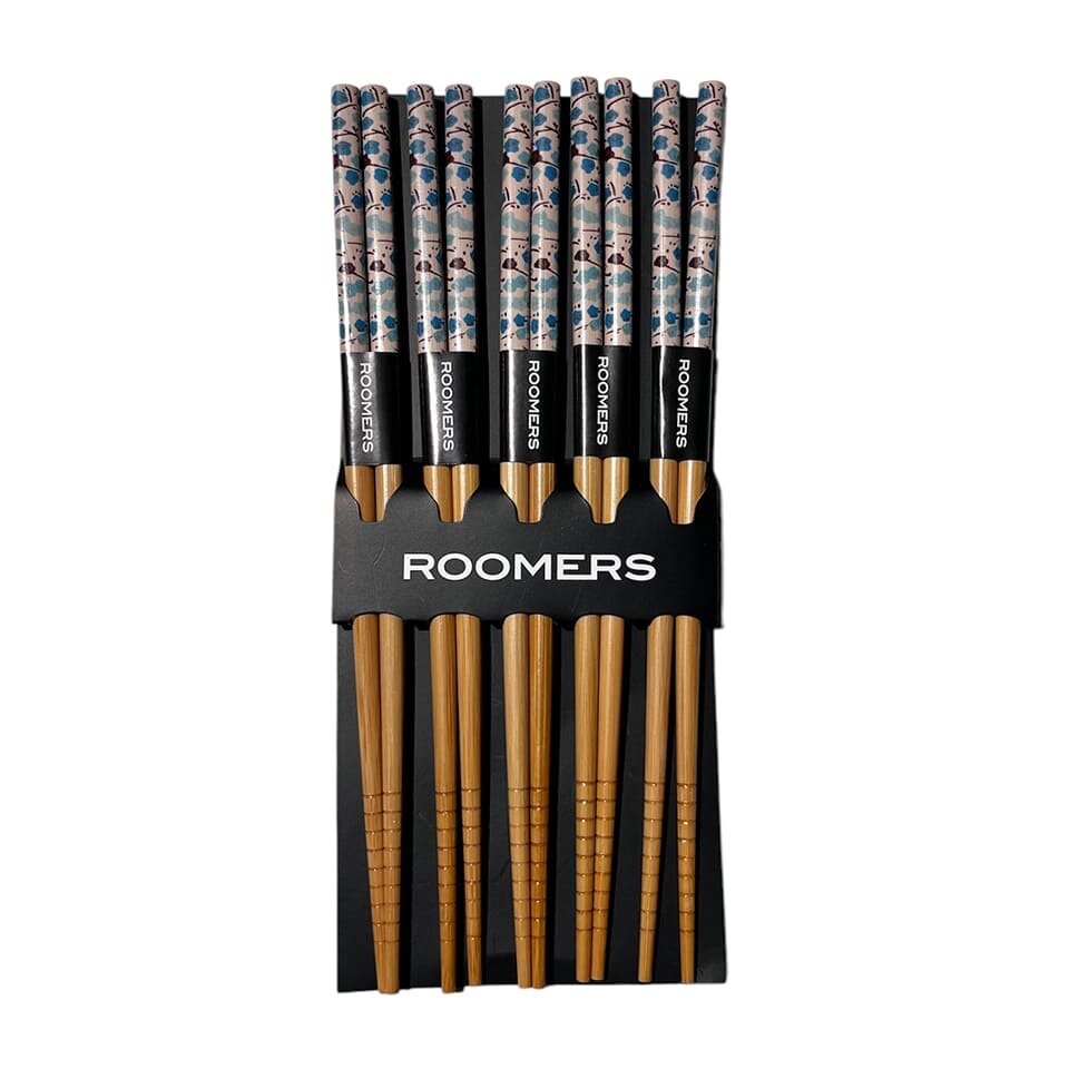 Палочки для еды многоразовые бамбуковые набор 5 пар ROOMERS TABLEWARE, 22,5 см