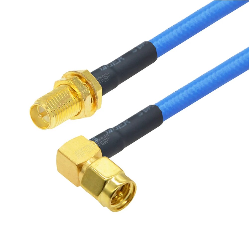 RFDOTOP RG402 полугибкий коаксиальный кабель SMA-SMA синий 50 Ом 30CM, RPSMA F to SMA M90