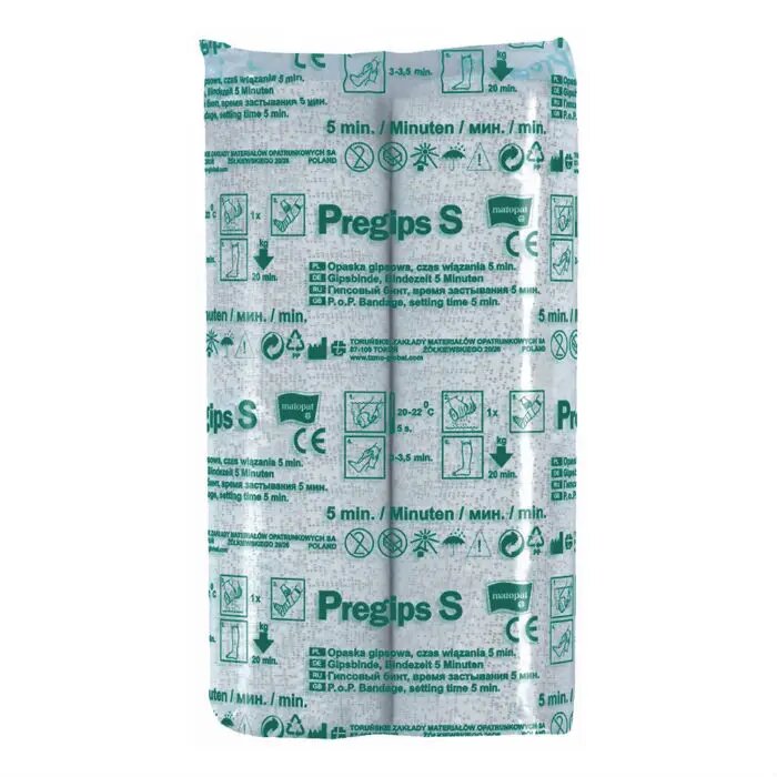 Бинт гипсовый Pregips S 10 см х 3 м время схватывания 5 мин 2 шт