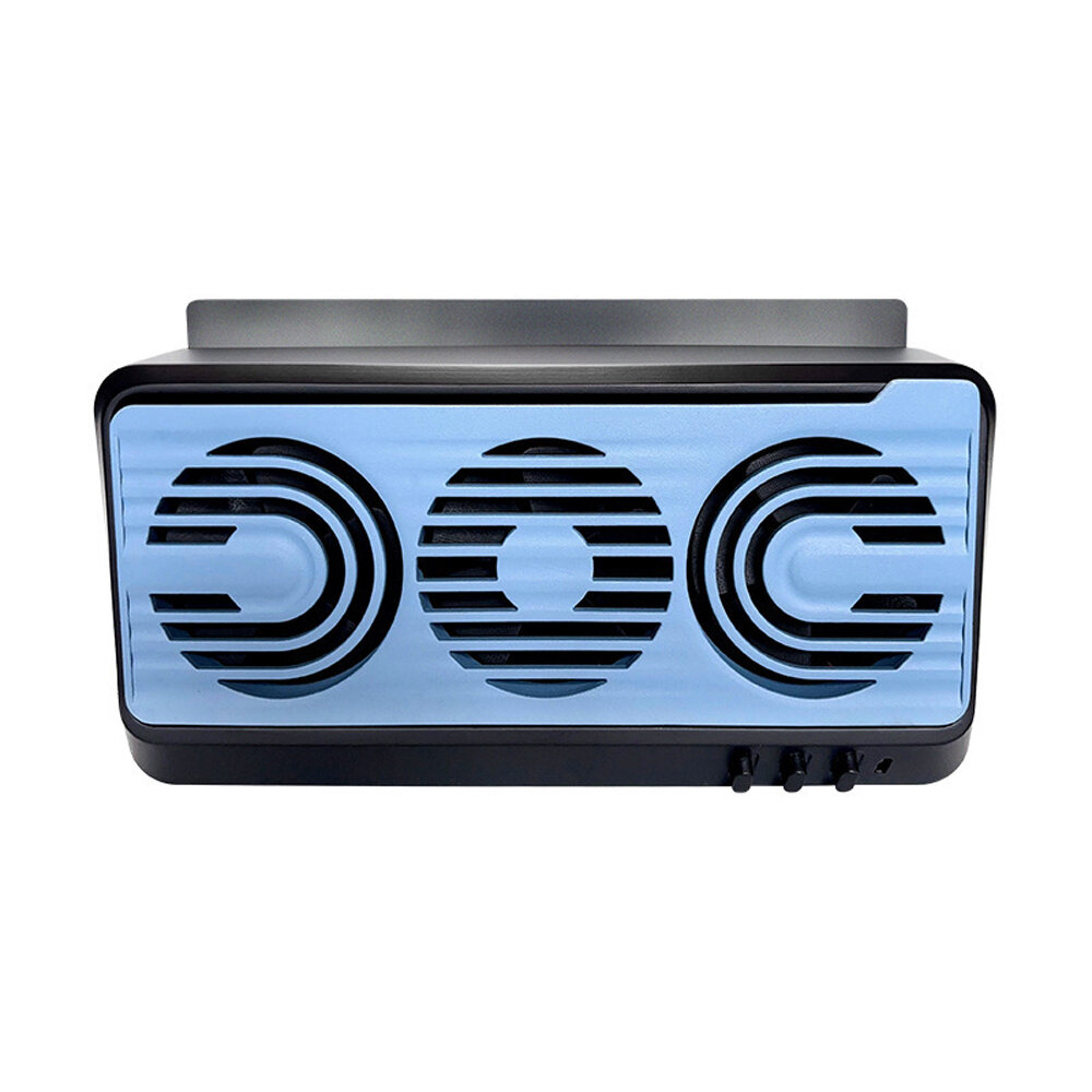 3-Fan Car Exhaust Fan USB & Solar Powered Air Circulation Fan Ventilator Silent Air Vent Cooler Automotive Radiator Cooling Fan with Independent Switch, Color: Black/Grey(optional), Material: ABS, Solar Panel Voltage: 5V, Solar Panel Current: 1.2A, Solar
