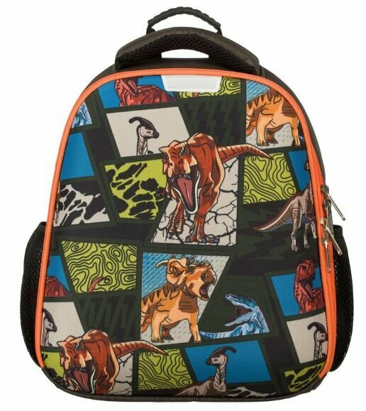 Ранец Комус Класс Basic Дино Комикс, анатомический, синий, с двумя отделениями