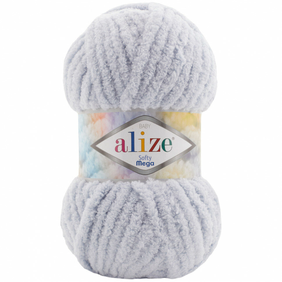 Пряжа Alize SOFTY MEGA 416 св. серый (5 мотков)