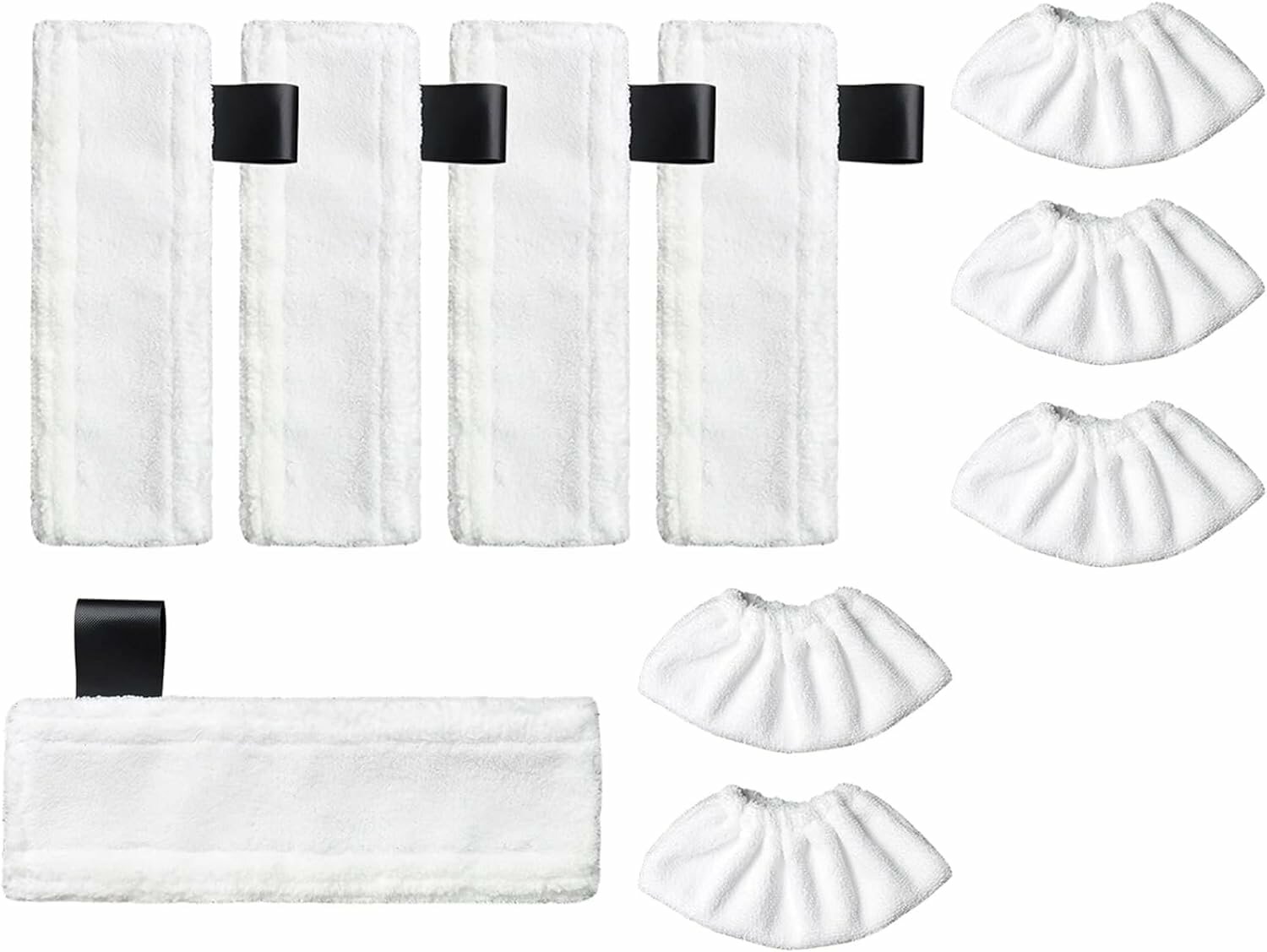 6 Pack Набор Тканей Замена для Kher SC2/ SC3/ SC4/ SC5 Terry Cloths Rag Nozzle Cover Аксессуары, 3 Rag Nozzle Covers и 3 Mop Pads, Белый, Микрофайбер, 19*9cm, Mop Pad 35*12cm