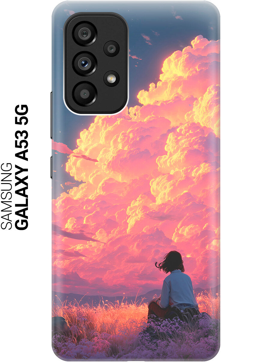 Силиконовый чехол на Samsung Galaxy A53 5G с принтом "Девушка и облака"