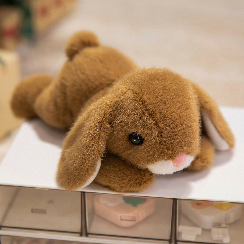 Игрушка мягкая lovable rabbit плюшевый кролик с мягким наполнителем, темно коричневый