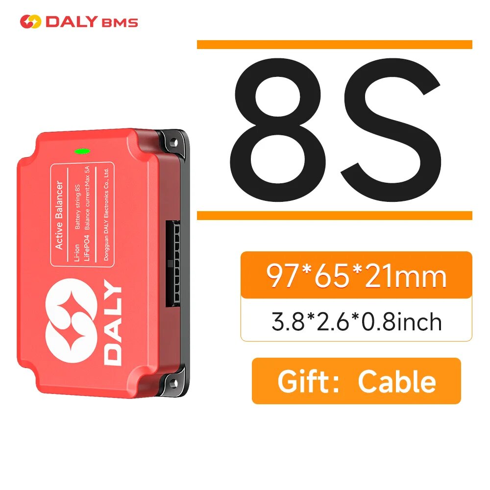 Daly Smart Active Balancer BMS для литий-железофосфатных аккумуляторов 5A 8S Balancer NO BT