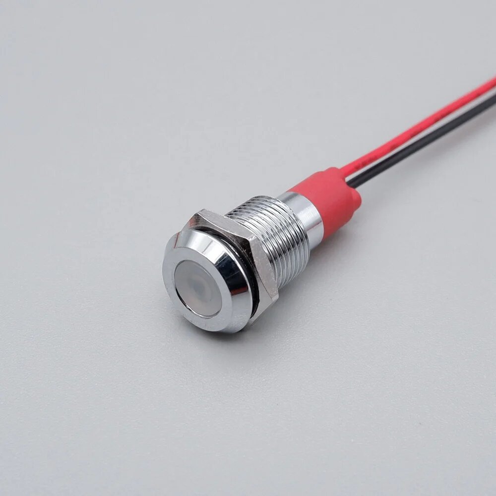 Металлический светодиодный индикатор 6/8/10/12 мм 6mm, 1pcs White, 3-6V