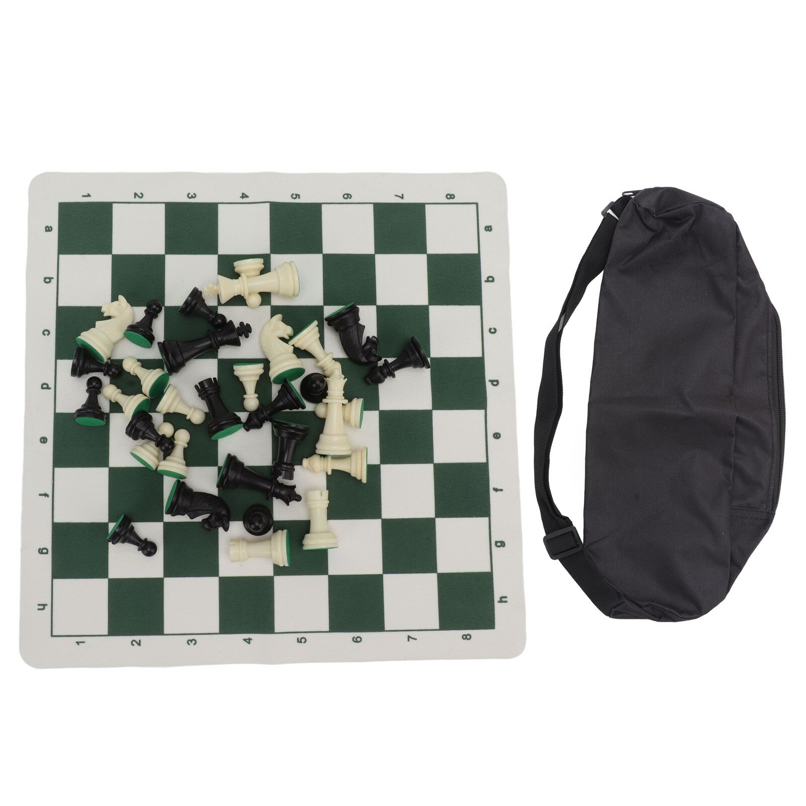 Набор пластиковых шахматных фигур с доской из искусственной кожи, шахматная доска международного уровня.