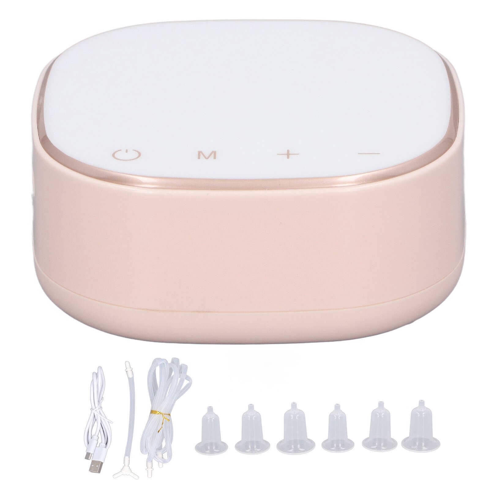 Электрический корректор сосков с 9 уровнями регулировки, для коррекции втянутых сосков, перезаряжаемый, плоский, короткий, с 6 насадками, розовый.