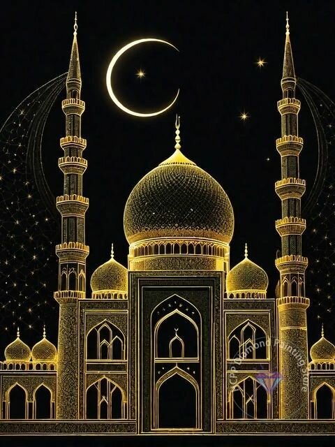 Алмазная картина "ислам" алмазная огранка 40х50 см,40X50CM, белый