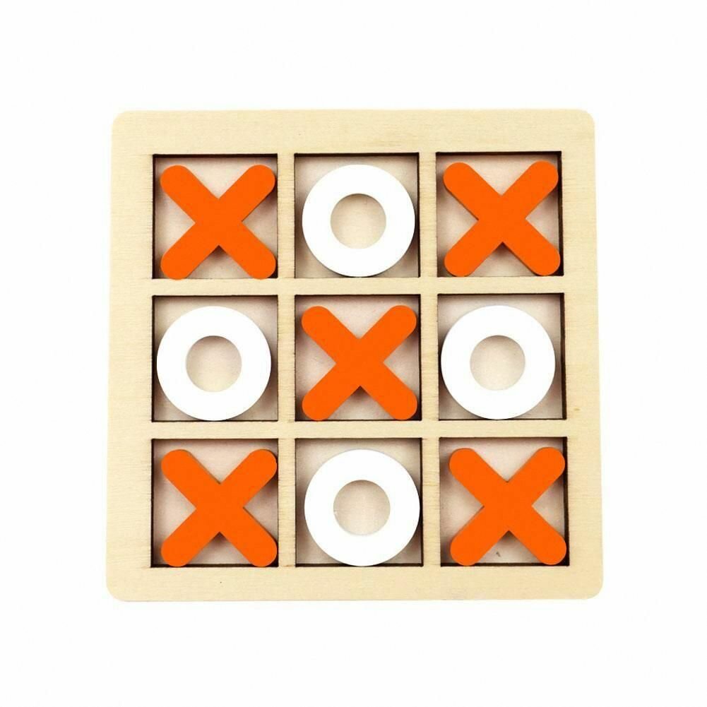 Деревянная доска Крестики-нолики XO Настольная головоломка Игрушка