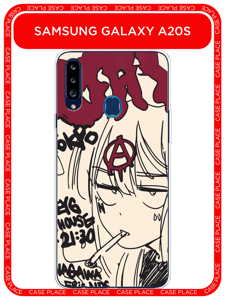 Чехол на Samsung Galaxy A20s / Самсунг Галакси A20s с принтом Anime doodle