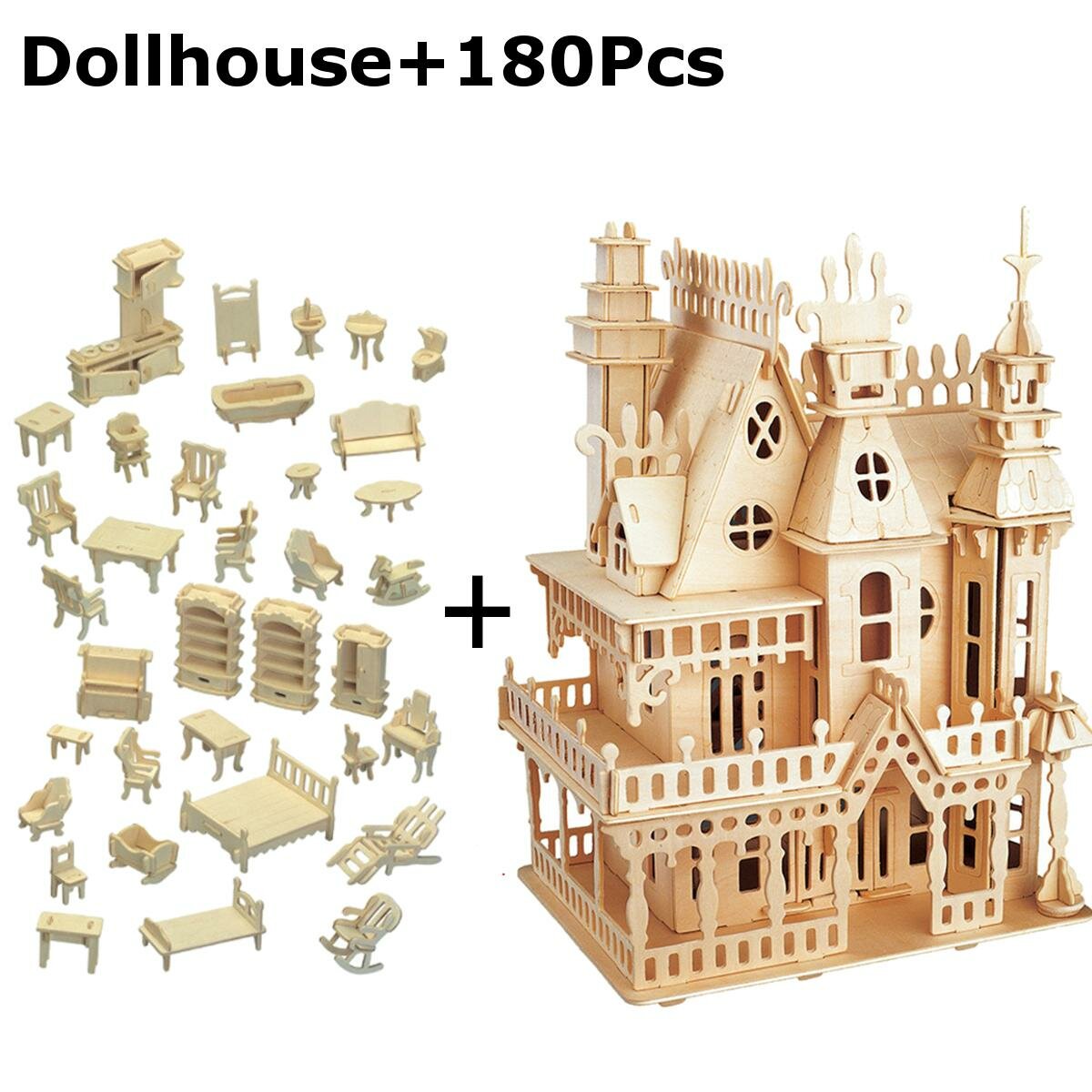 Happy Island Подробности о DIY Wooden Kids Dolls House Room Miniature Kit Play Toy Christmas Home Gifts