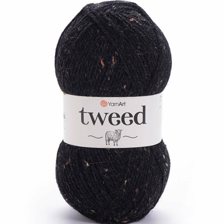 Пряжа Yarnart TWEED 228 черный (5 мотков)