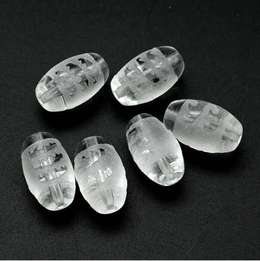 Бусина Дзи Пять летучих мышей из горного хрусталя бочонок 10*20мм, 1 бусина