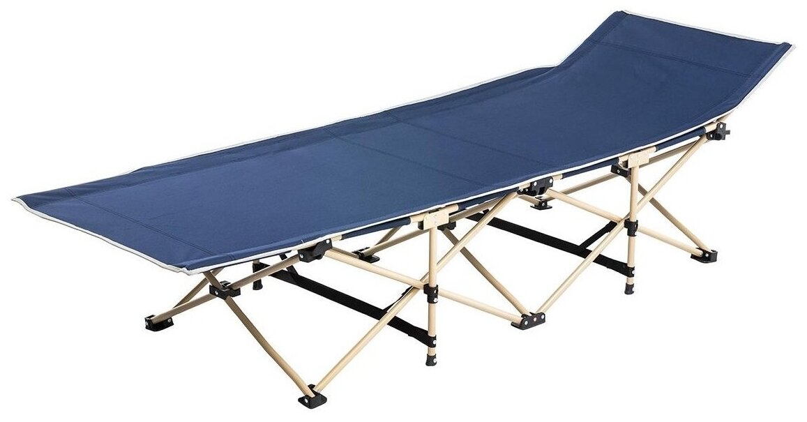 Раскладушка туристическая, складная, синяя, 190 см x 64 см x 35 см до 150кг