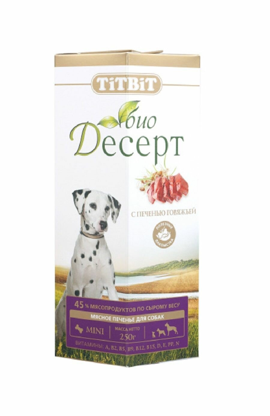 TitBit Лакомство для собак Печенье с печенью говяжьей мини 250г