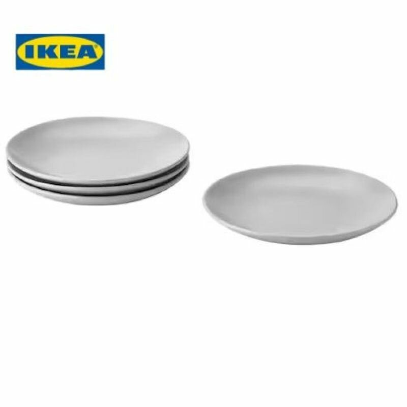 Набор тарелок IKEA FARGKLAR 4 шт. 20 см, светло-серый