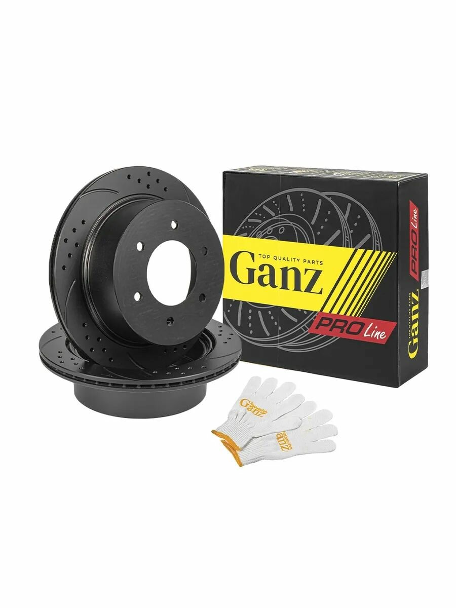 Диск тормозной задний перфорированный PRO-Line с покрытием Митсубиси Паджеро /Монтеро Спорт (KH) 2008-2015, 2 штуки