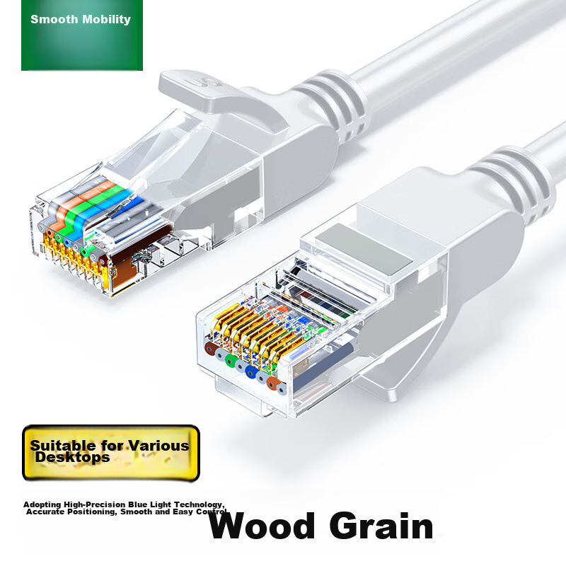 Lulian Cat5e Ethernet Cable, Gigabit Patch Cable, Cat5e for Engineering, Computer, Broadband Connection, 100Mbps Network, 8-Core Twisted Pair Cable, 8 Meters, Gray And White, 45474