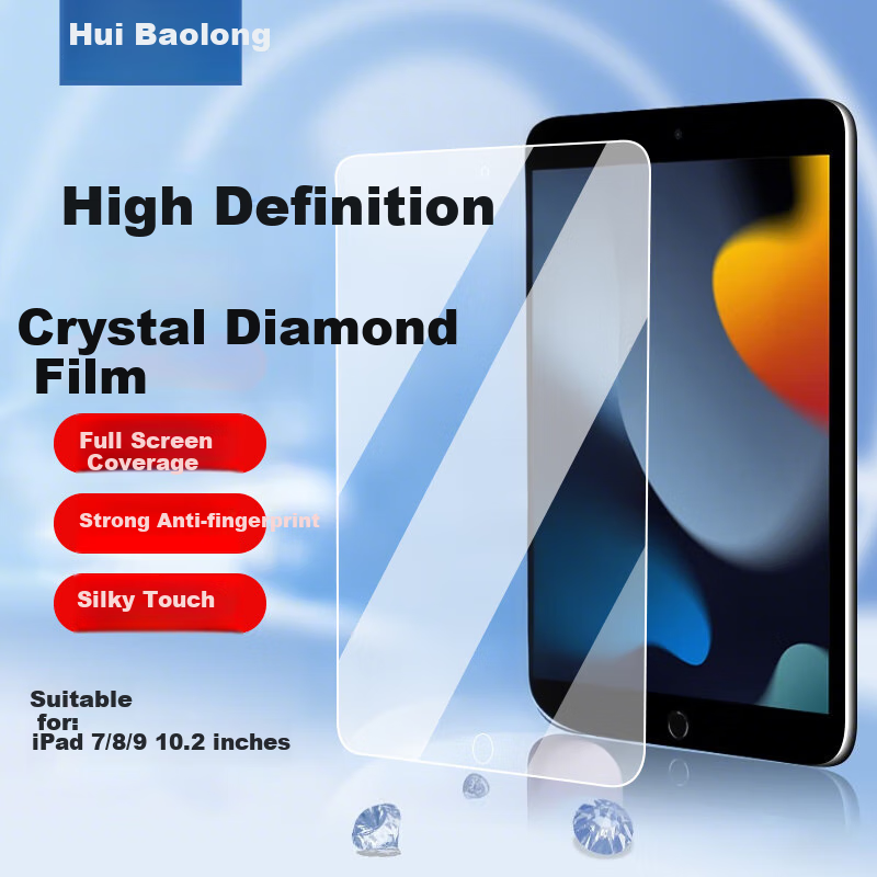 HBOALG Tempered Glass Screen Protector for iPad 7/8/9 10.2 inch 2023 Model Tablet, HD Anti-Shatter Anti-Fingerprint Full Screen Coverage Glass Film