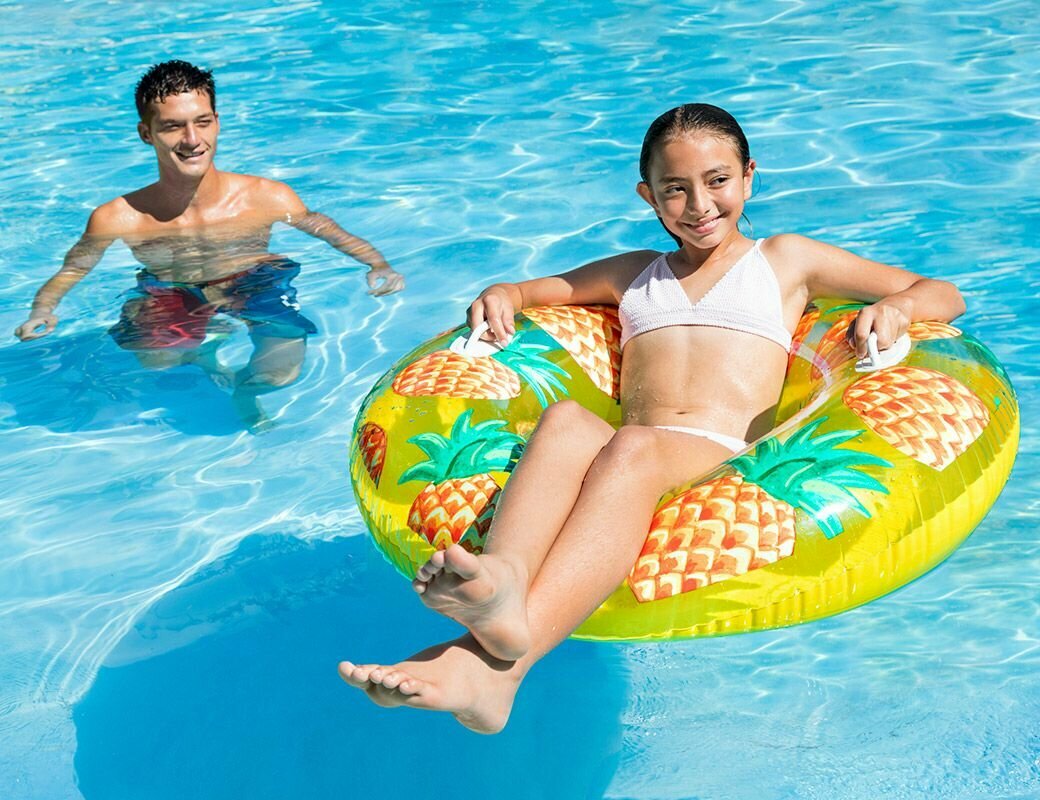 Надувной круг с ручками Тропические фрукты - Ананас, 107 см, от 9 лет, 56261-2