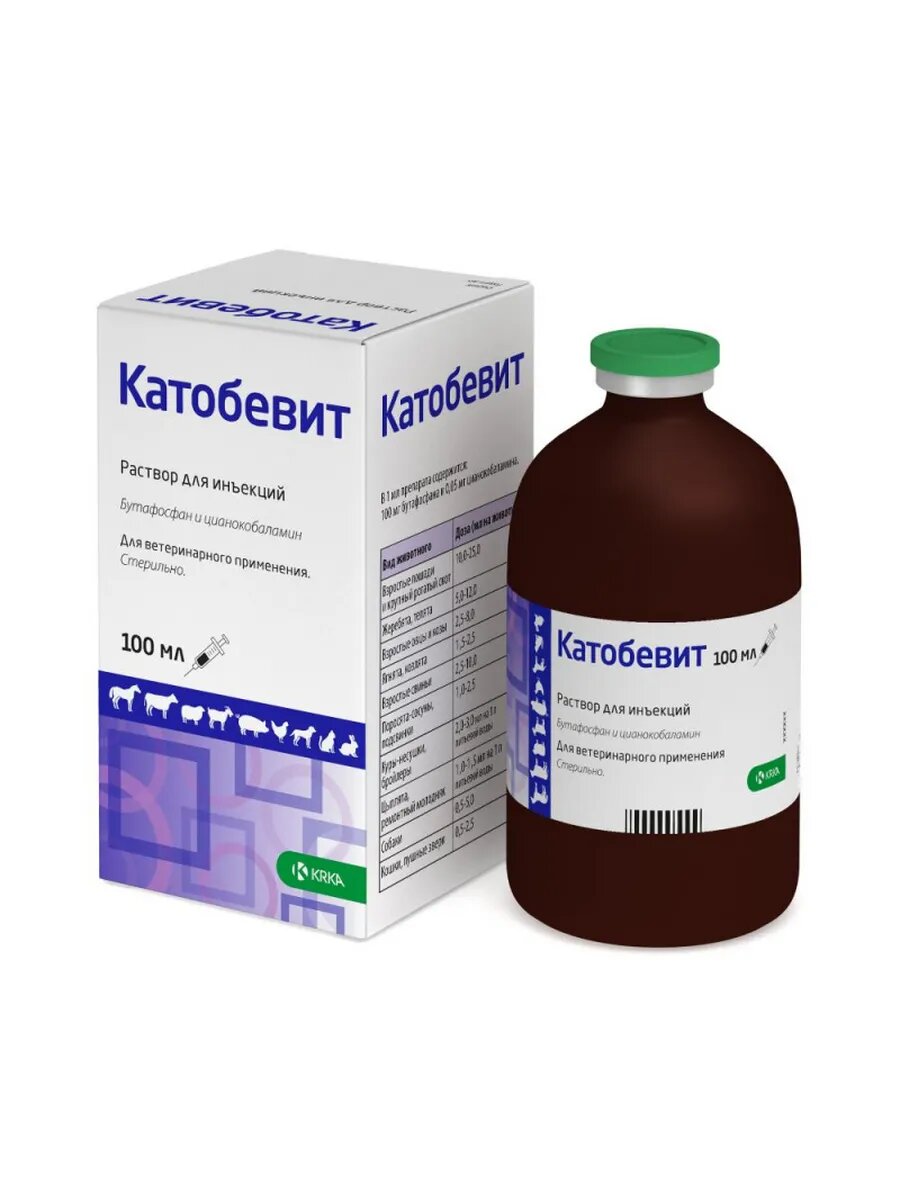 Катобевит витамины для животных р-р д/инъекций 10% 100мл Срок 30.11.26