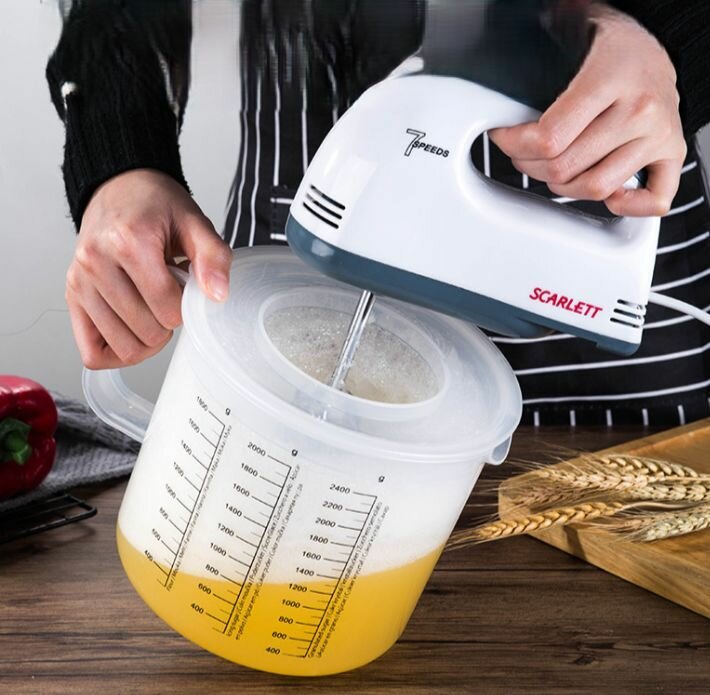 Глубокая Мерная чаша для миксера DAENERO Миска для блендера с крышкой 2,5 л.