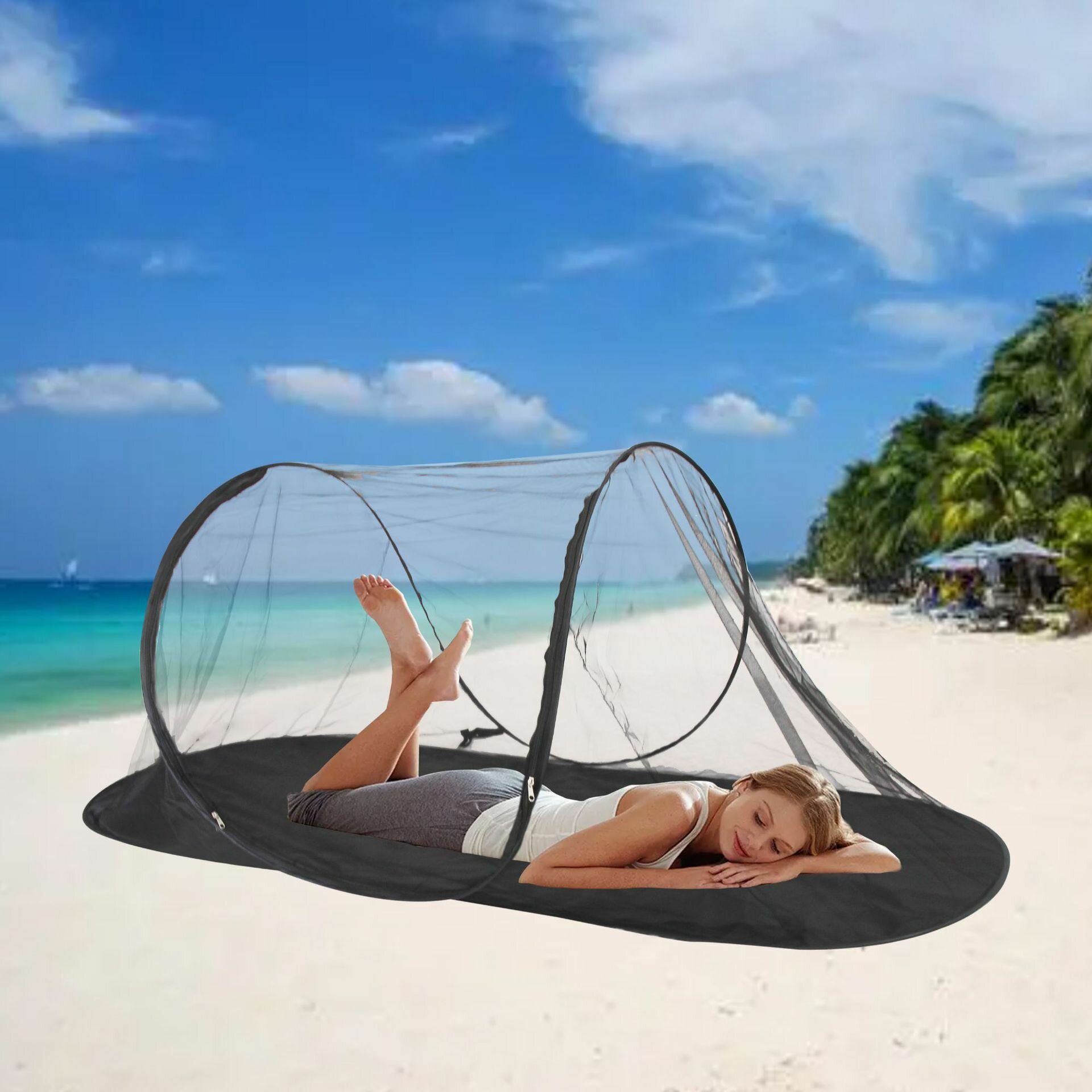 Портативная ручная противомоскитная палатка для кемпинга на открытом воздухе, без установки, 220*72*70 смПротивомоскитная палатка