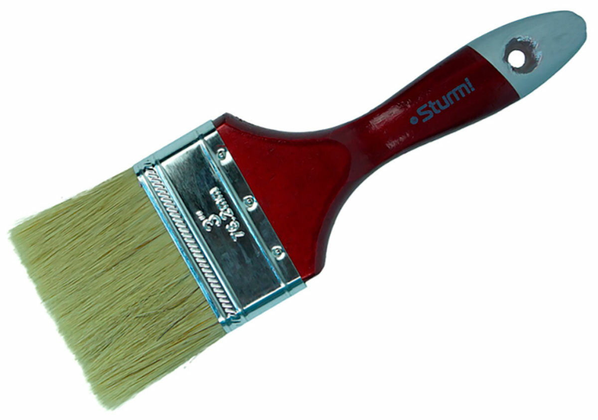 Кисть плоская Sturm! Profi, 3, 75мм, натуральная щетина, деревянная ручка (9040-23-075)