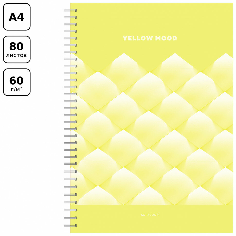 Тетрадь BG A4, клетка, 80 листов, на скобе, матовая ламинации. Wonder