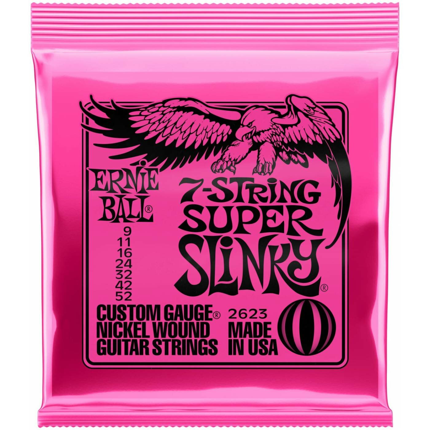 Ernie Ball 2623 Nickel Wound Slinky Super 9-52 - Струны для электрогитары 7-струнной