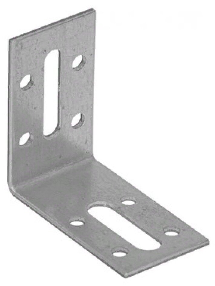 Крепежный уголок Rock Solid Connection / Рок Солид Конекшн регулируемый, из оцинкованной стали, серый, 70х55х30мм / строительство и ремонт