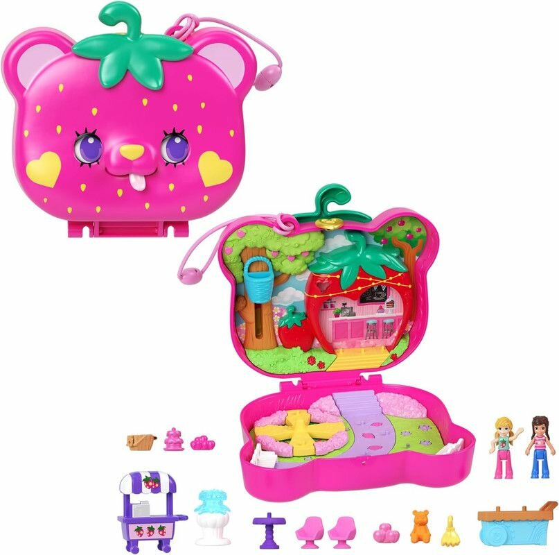 Игровой набор Polly Pocket Straw-Beary Patch в виде клубники