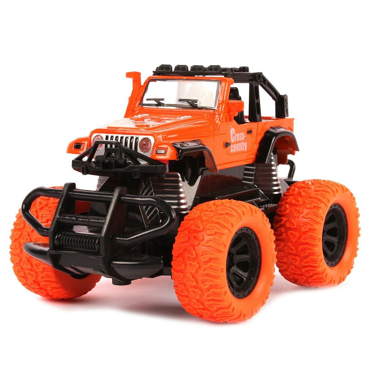 Радиоуправляемый джип «Cross country» 22,5x11x12,8 см, яркий оранжевый, свет, большие колеса
