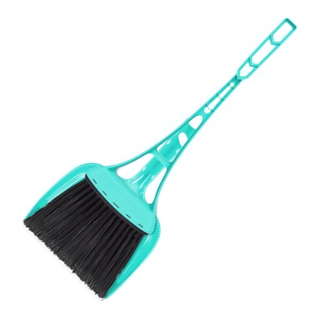 Набор для уборки 'Disco', веник + совок, аквамарин/черный, пластик