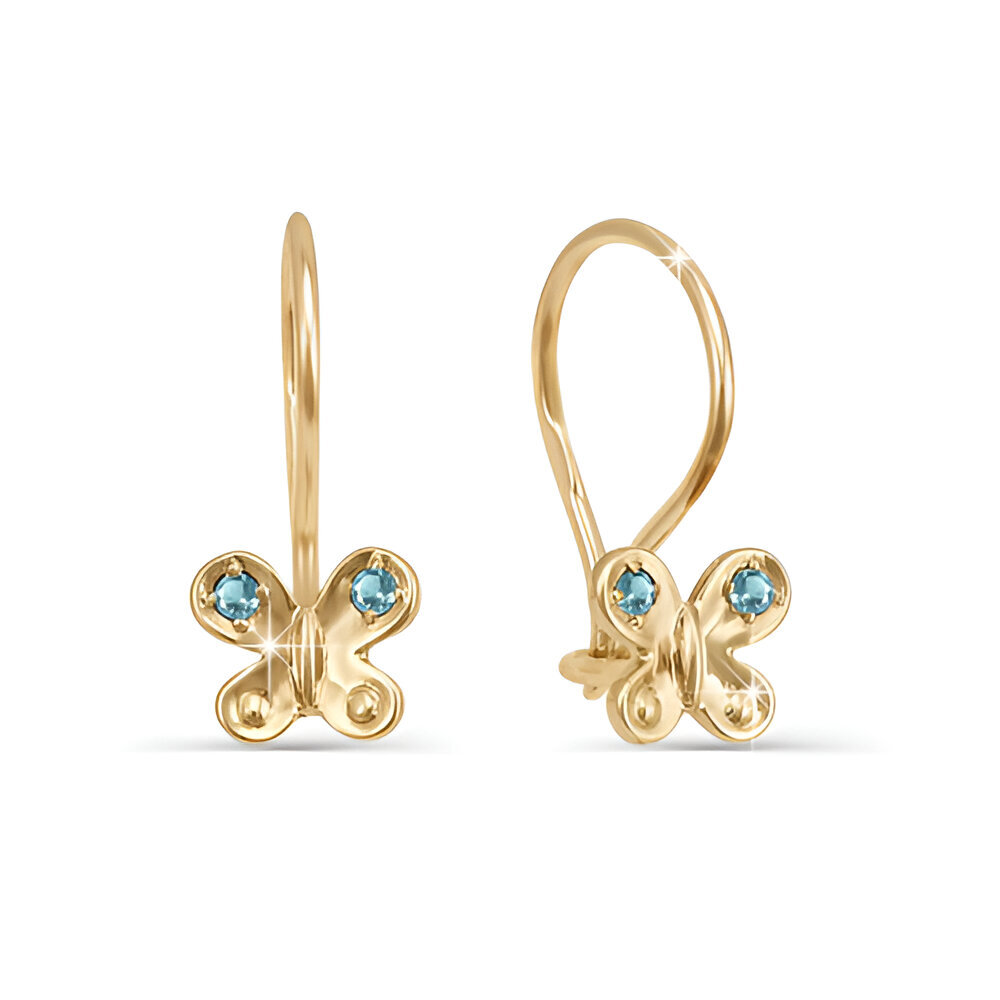 Серьги, красное золото, 585 проба, фианит