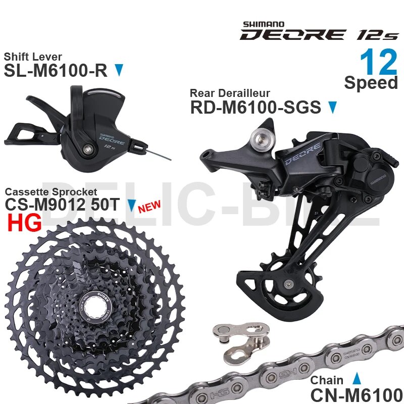 SHIMANO DEORE M6100 12-скоростная группа SLR M9012new50T blk